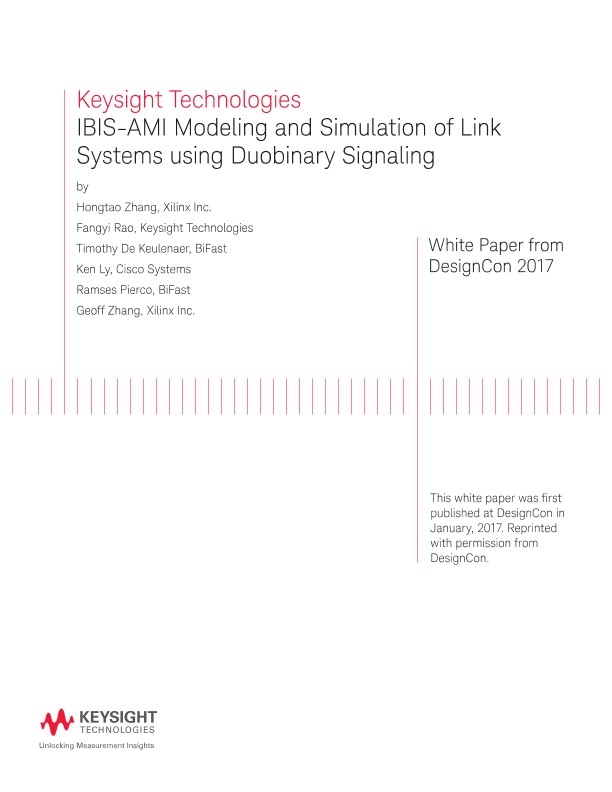 IBIS-AMI Model and IBIS Simulation Using Duobinary Signaling PDF Asset Page | Keysight